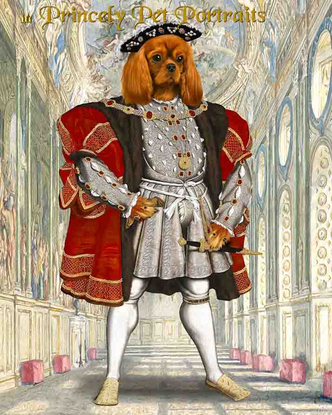 Cavalier King Charles Spaniel Ruby Red Tudor King Henry VIII | Etsy