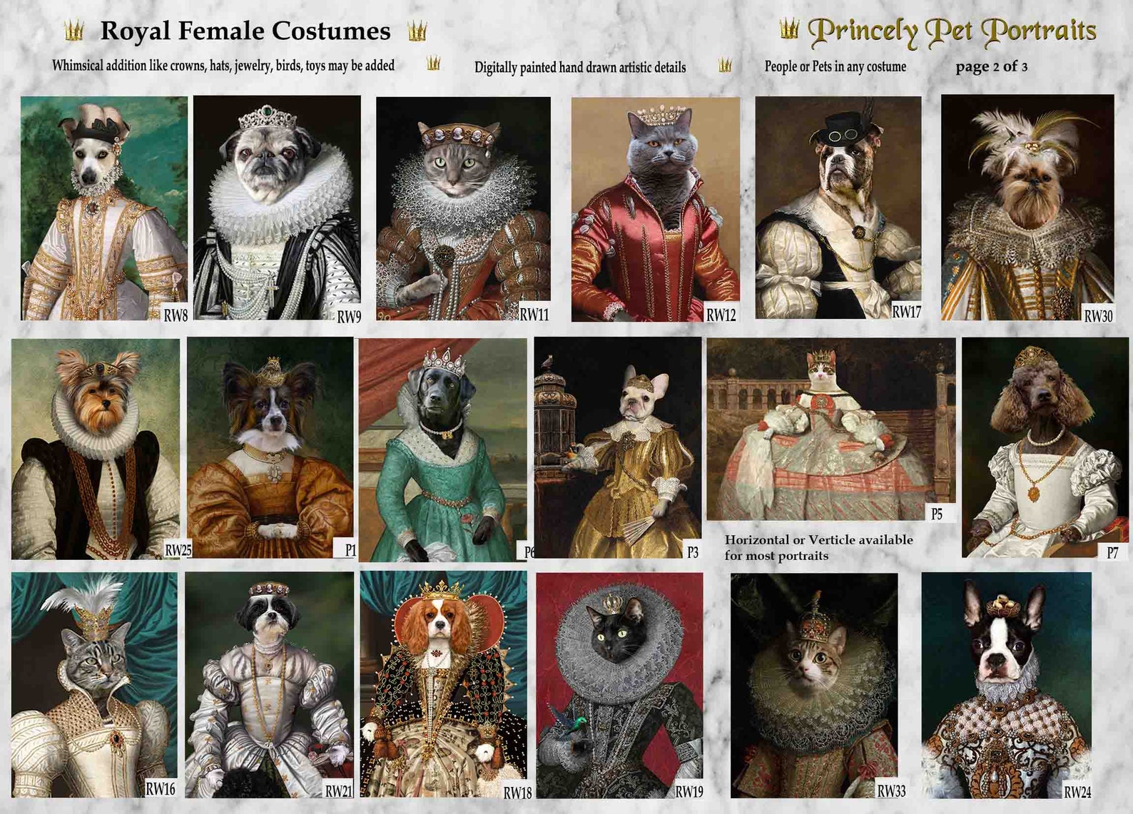 Royal Renaissance Personalized Female Pet Cat Portrait Using - Etsy