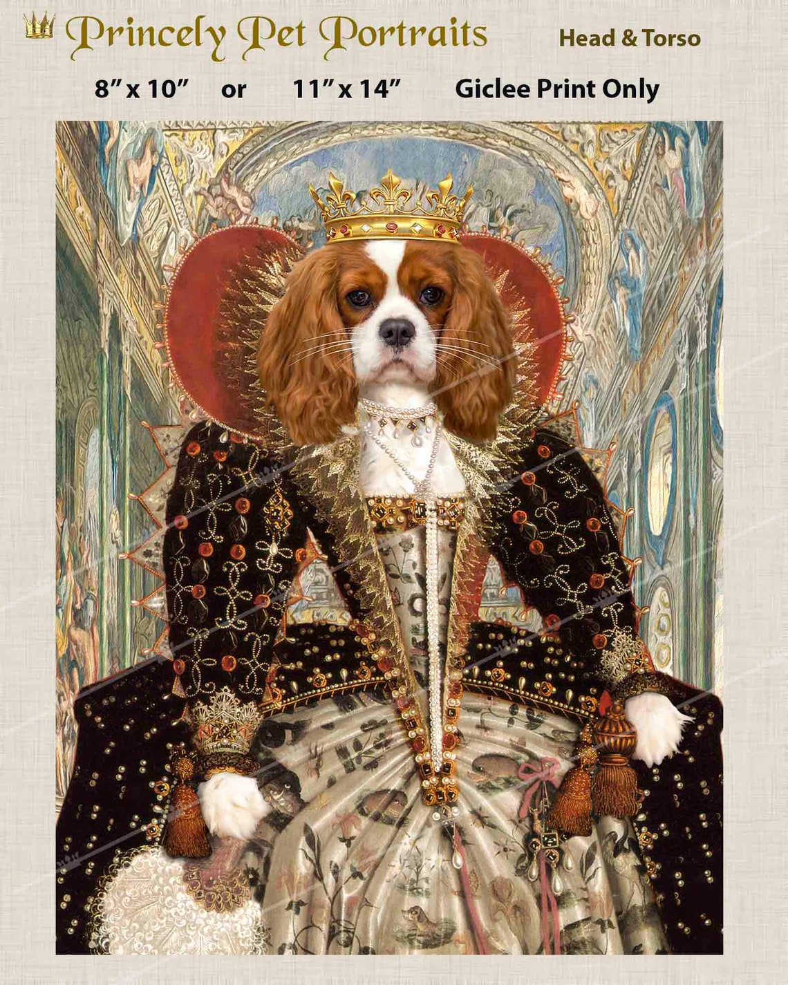 Cavalier King Charles Spaniel Blenheim Tudor Queen Elizabeth | Etsy