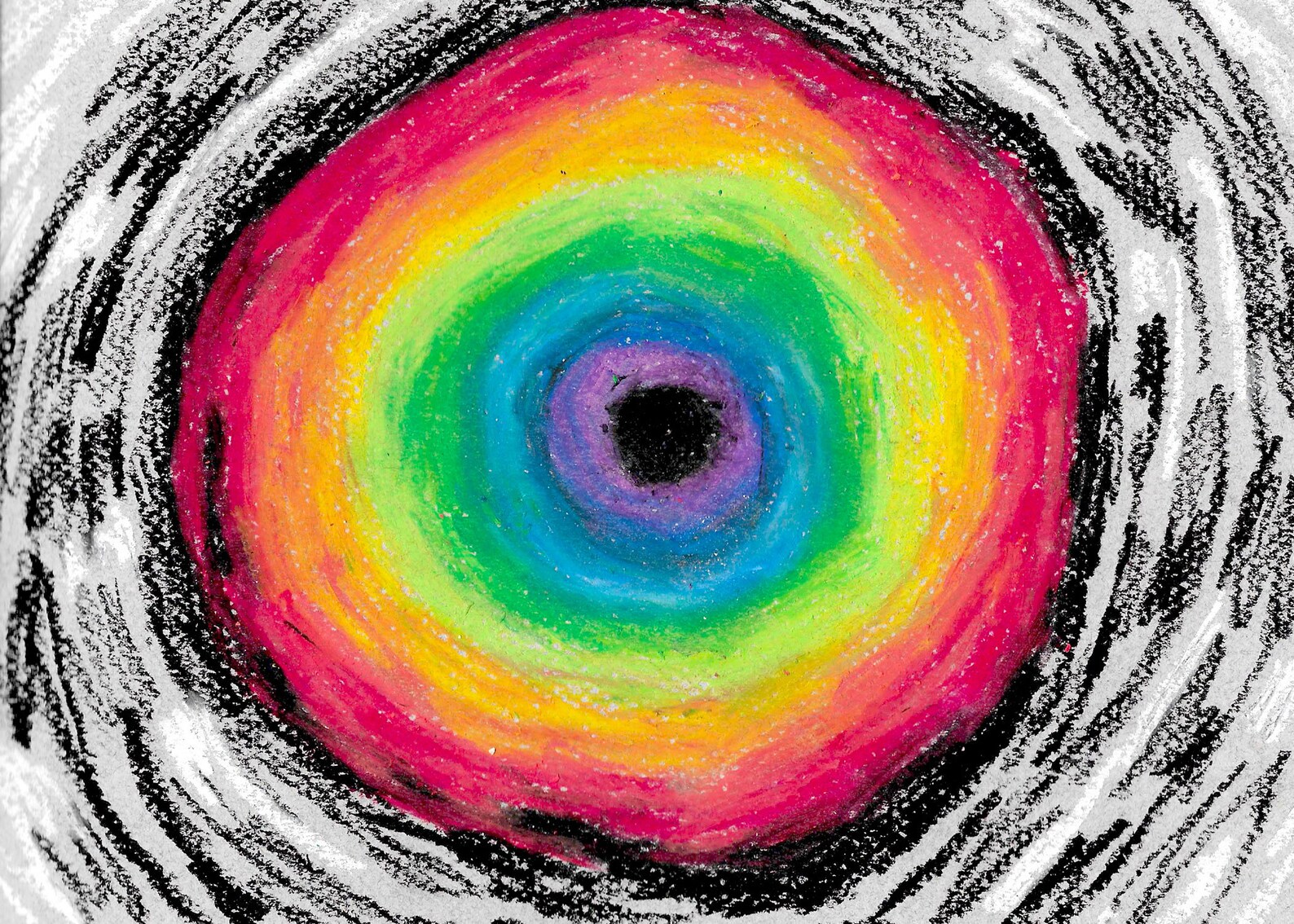 Rainbow Portal Digital Download: Oil Pastel Art Print - Etsy