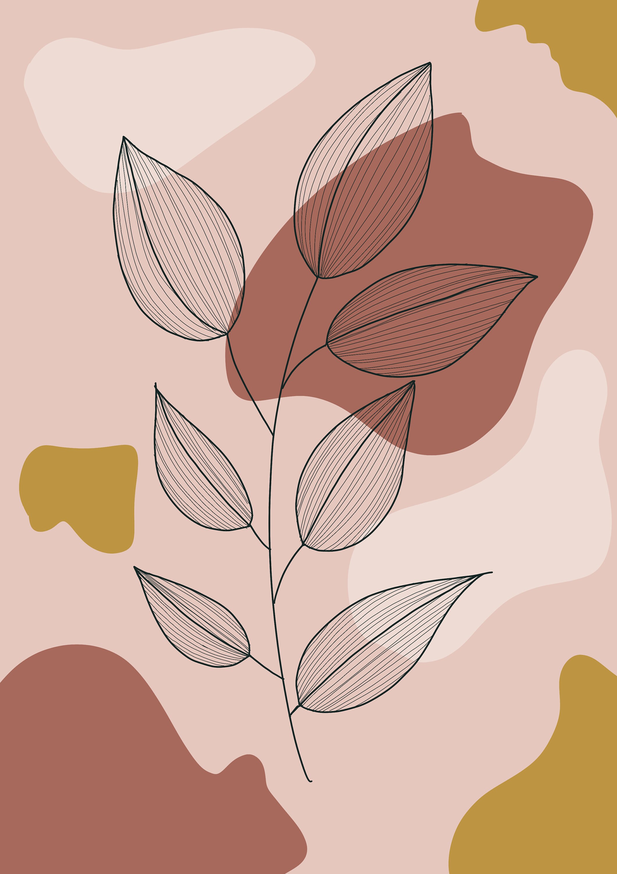 Fine Line Plant Digital Art Modern Art - Etsy