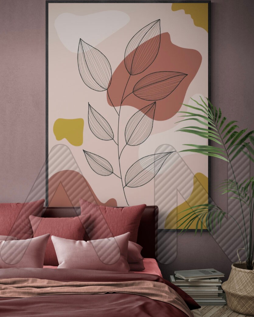 Fine Line Plant Digital Art Modern Art - Etsy