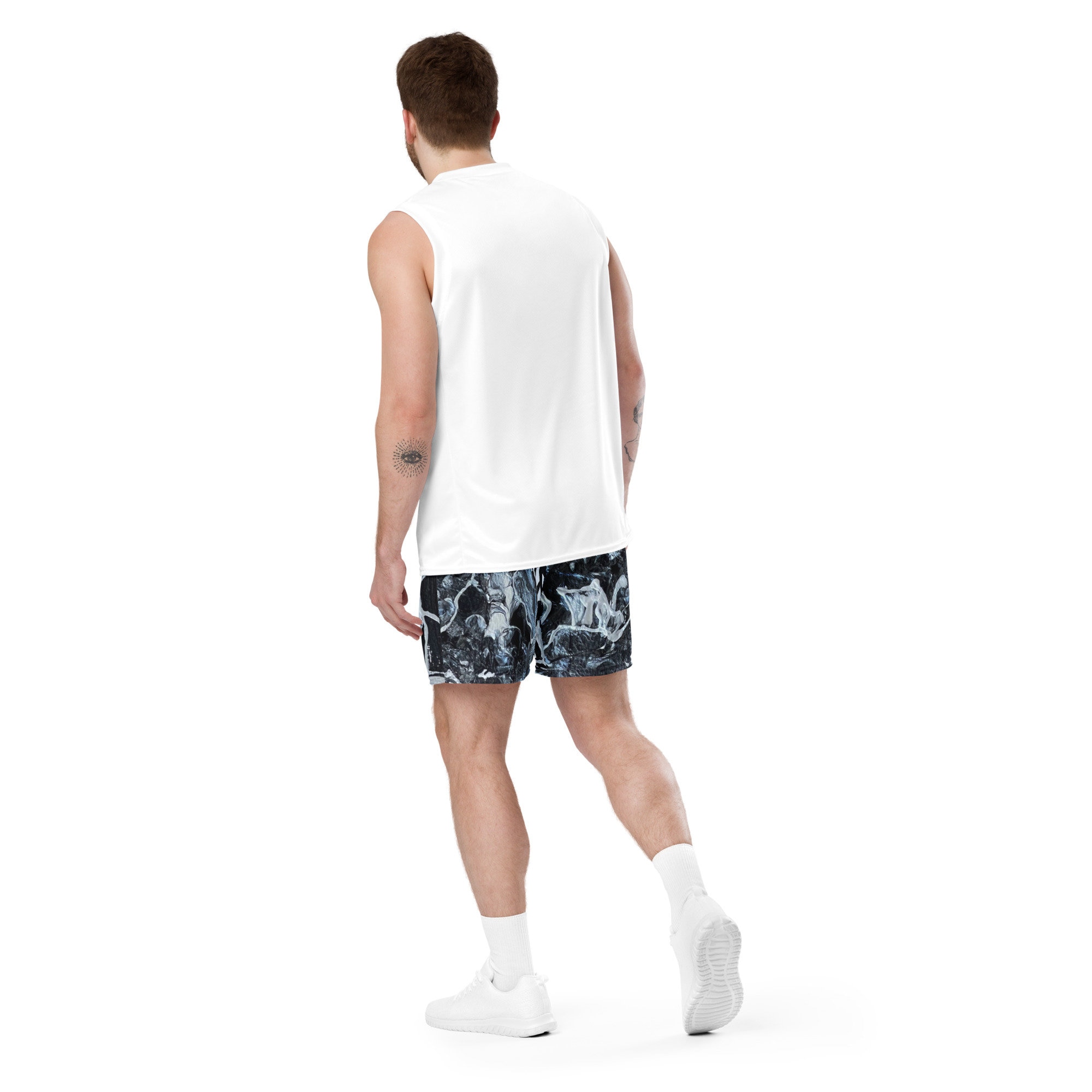 Mens Mesh Shorts With Design | Artwork | Moisture Wicking | Elastic ...
