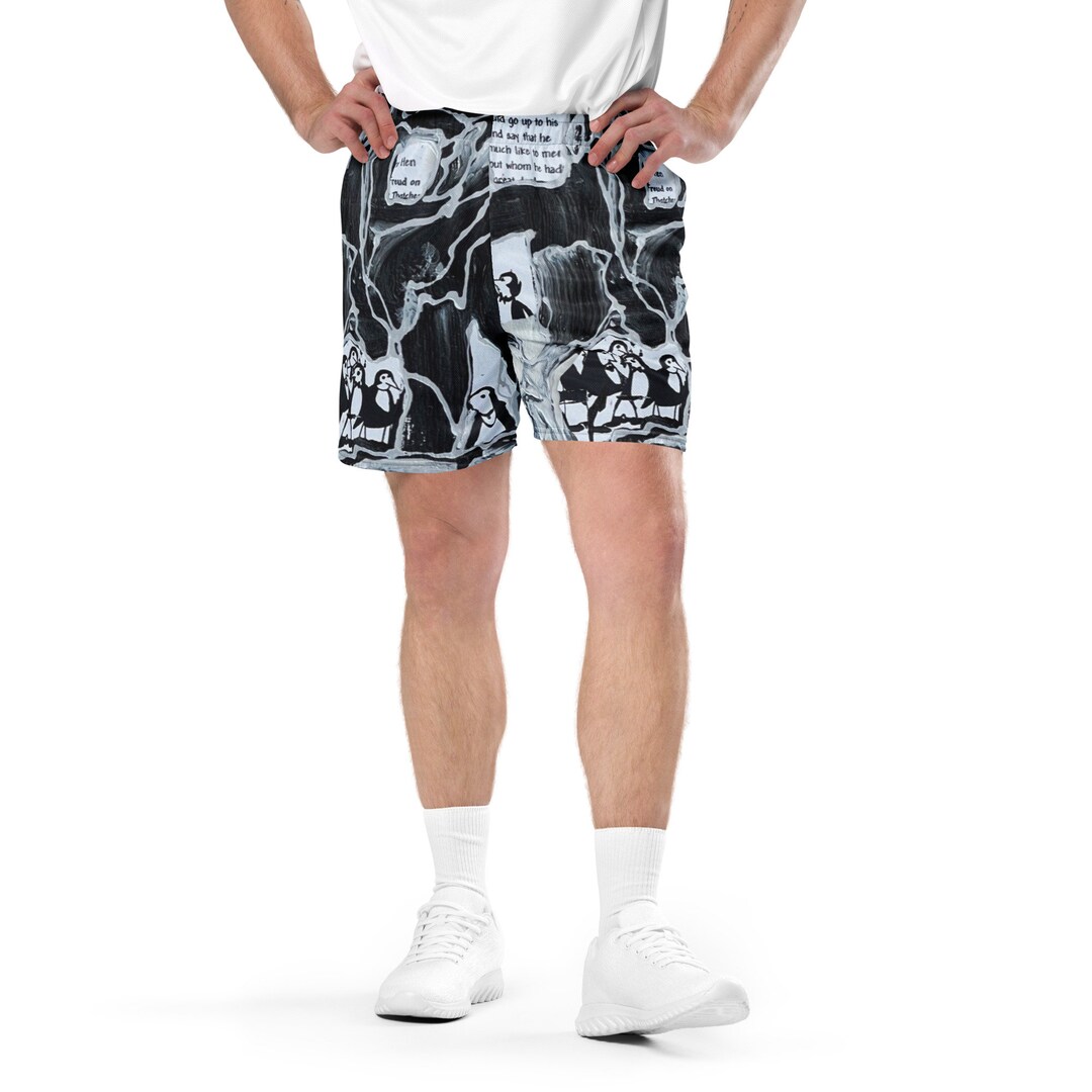 Mens Mesh Shorts With Design | Artwork | Moisture Wicking | Elastic ...