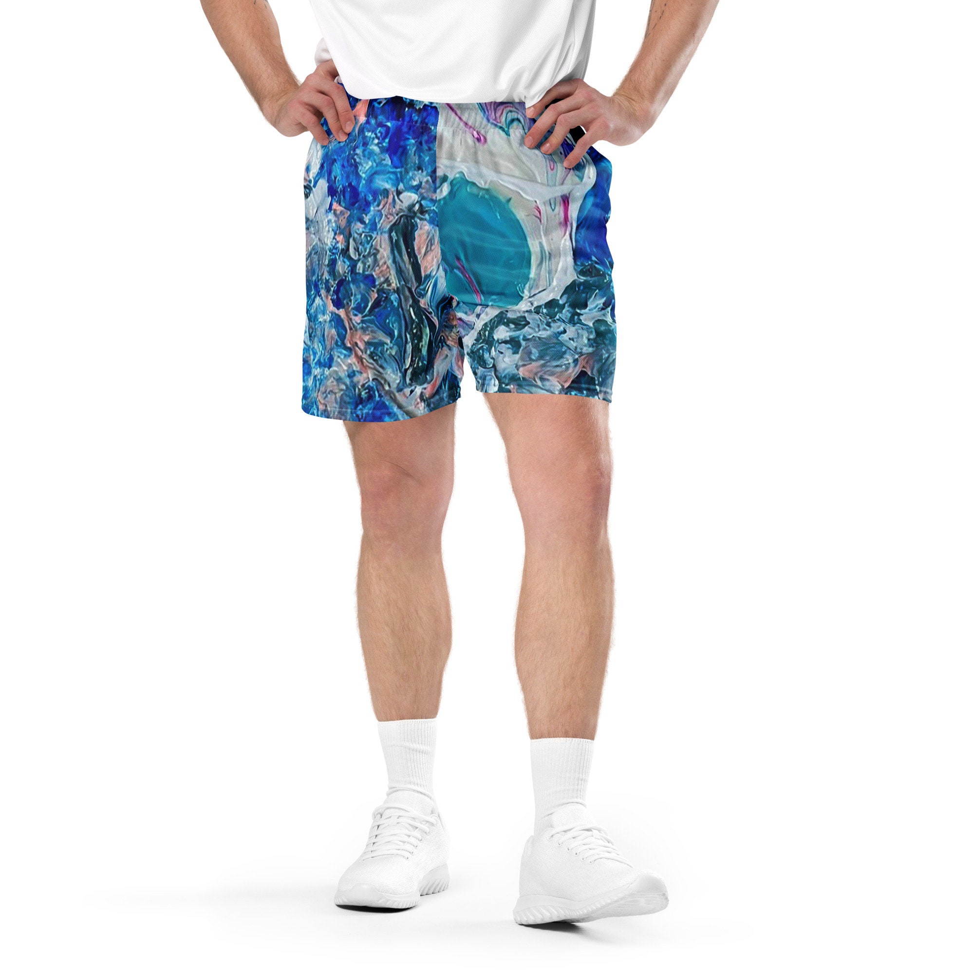 Mens Mesh Shorts With Design | Artwork | Moisture Wicking | Elastic ...