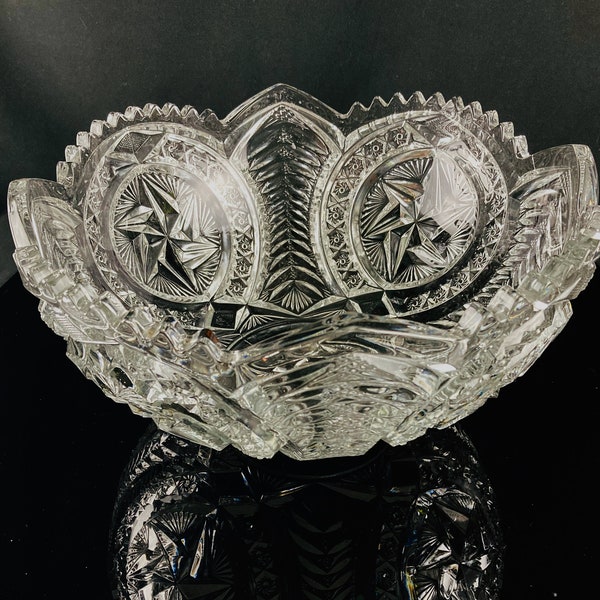 Antique Crystal Bowl - Etsy