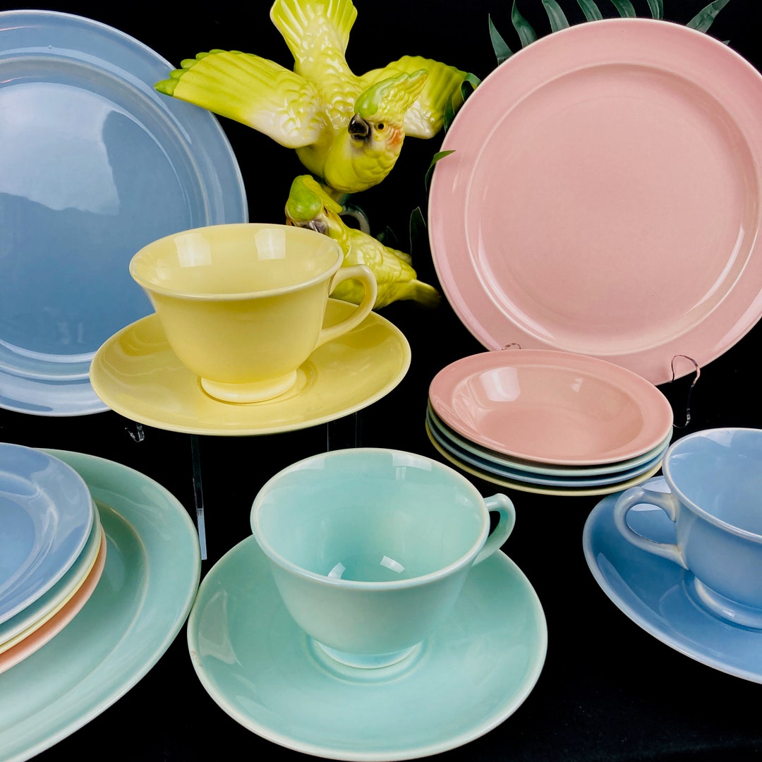 RARE Large Luray Pastel China ,place Setting for 12 Persons, Plus 2 ...