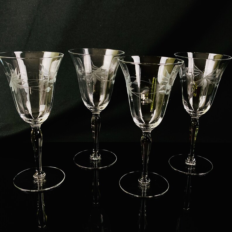 Antique Optic Cut Crystal Wine Glasses, Set of 4 - Etsy