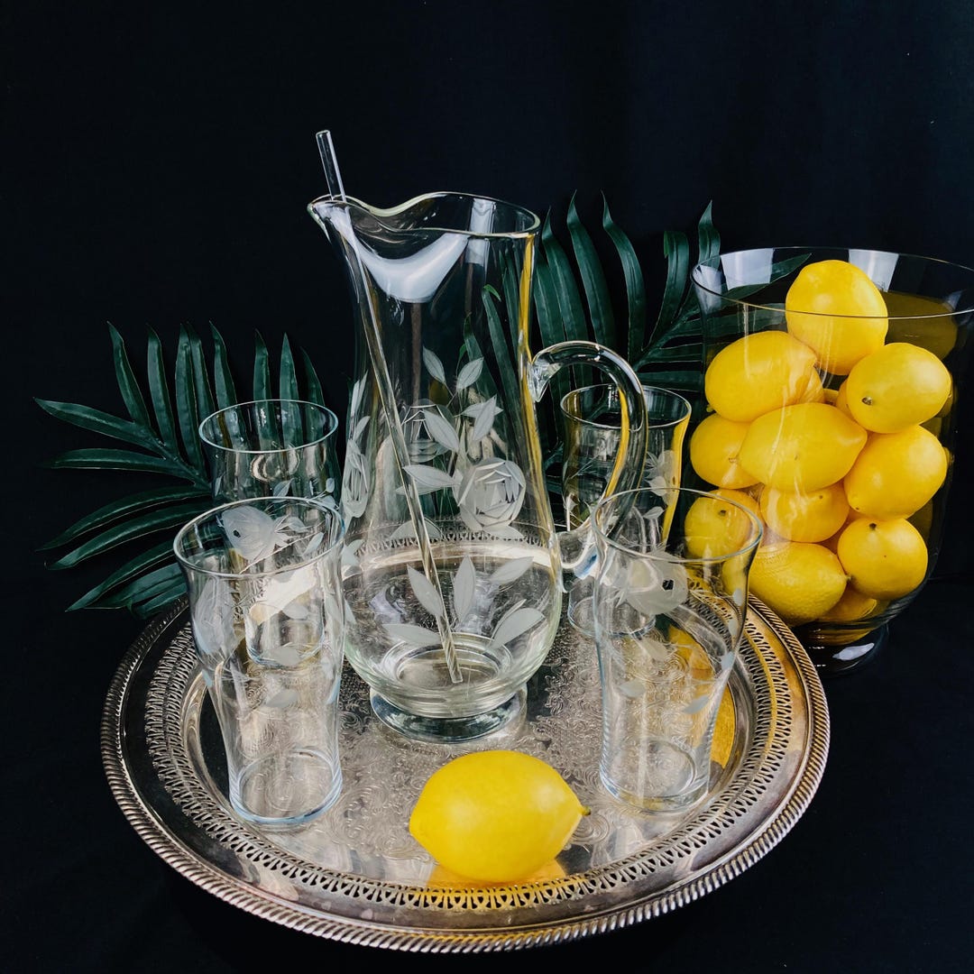 Antique Lemonade Set, Pitcher and 4 Tumblers, CIRCA 1910 - Etsy