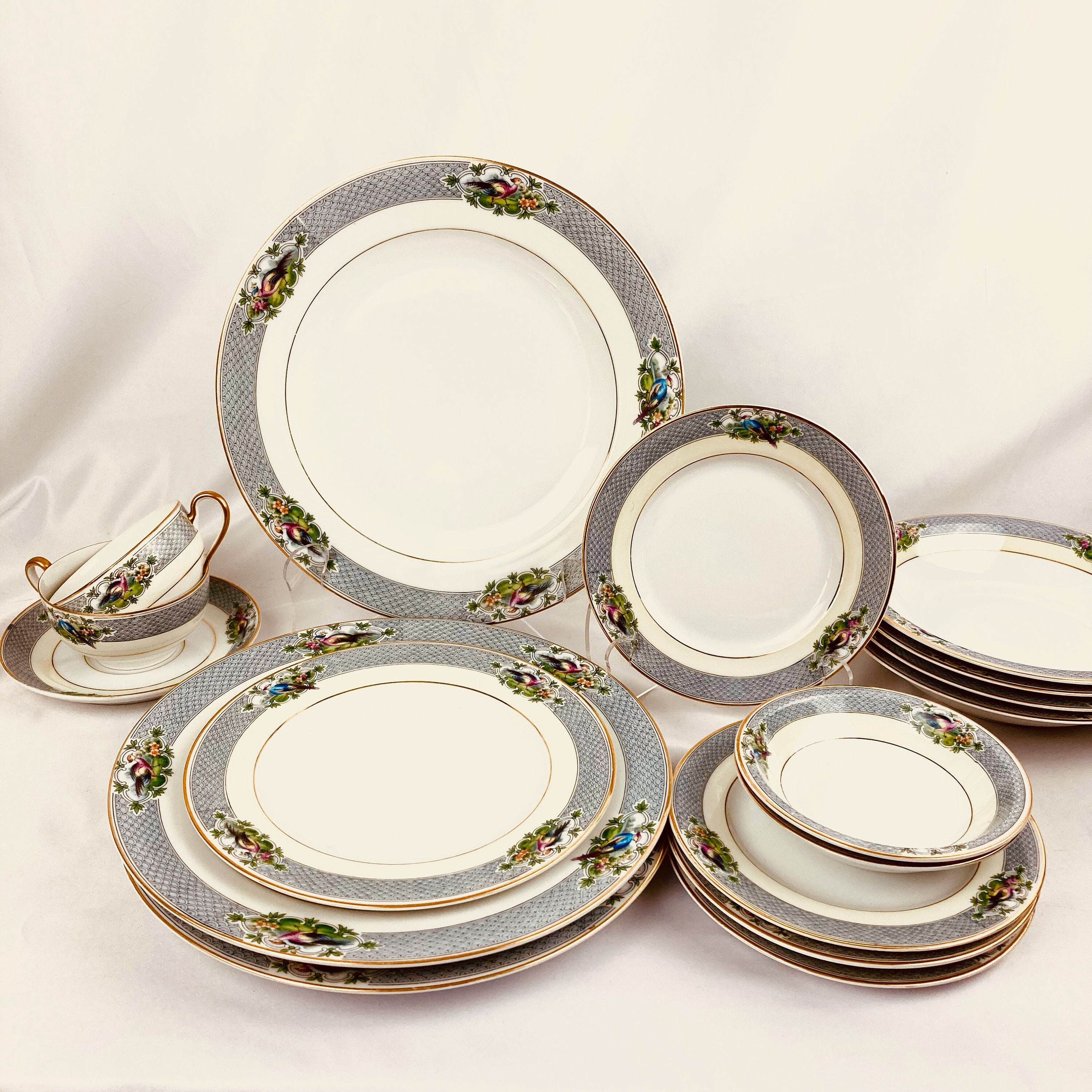 Fine Bavarian Gilded Porcelain China Set, Circa 1920's/ 1930's ...