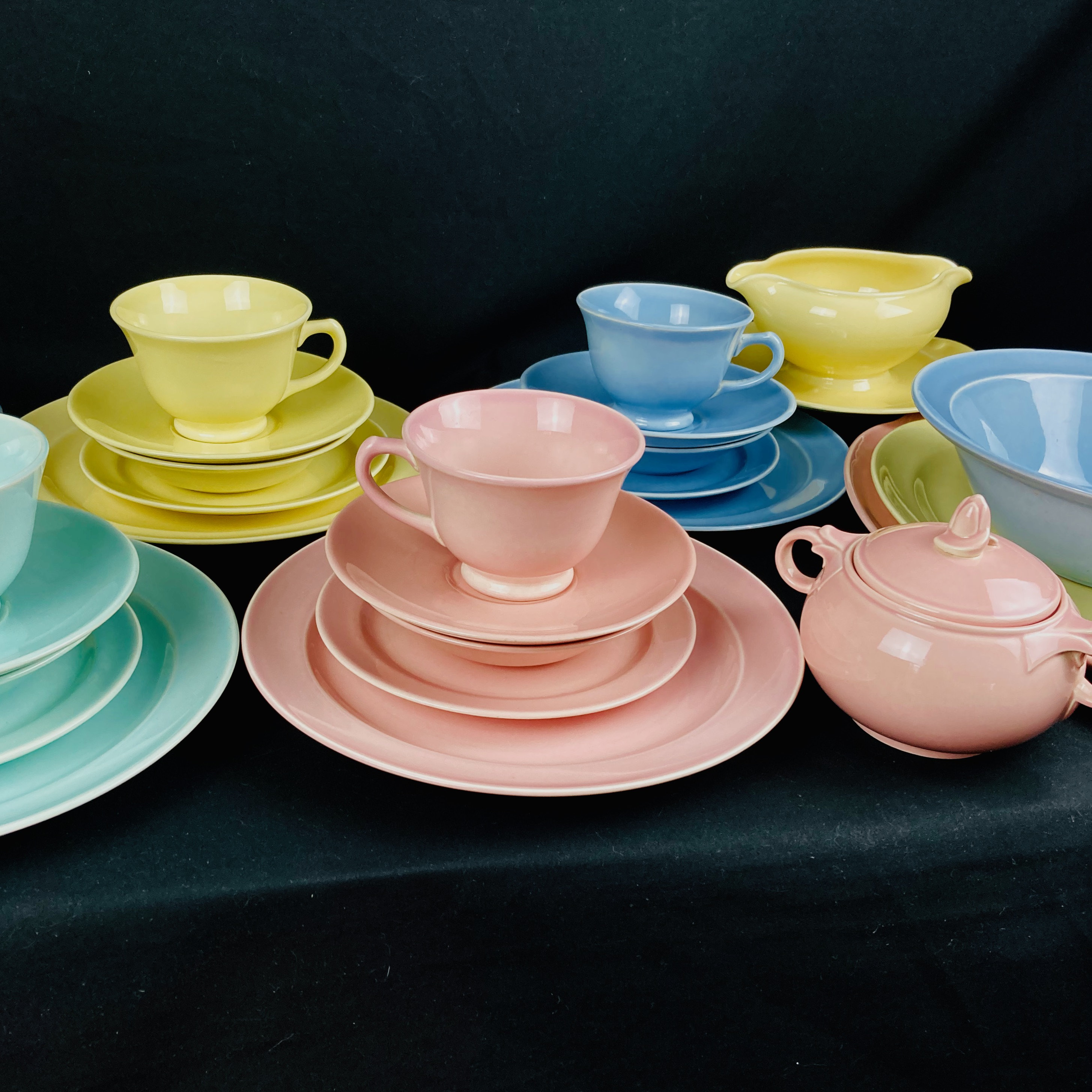 RARE Large Luray Pastel China ,place Setting for 12 Persons, Plus 2 ...