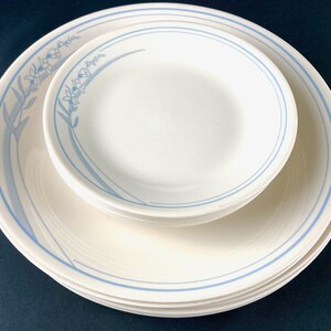 Corelle Blue Lily 6 Dinner Plates and 6 Bread | Etsy