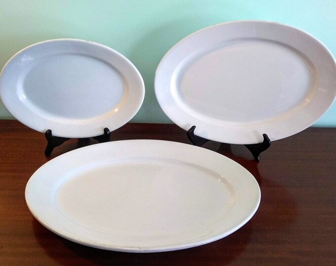 Antique English Ironstone Platters, Set of Three: 17", 15", 12" Across ...