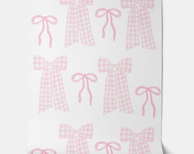 Preppy Bows Coquette Wallpaper, Peel and Stick Wallpaper, Removable ...