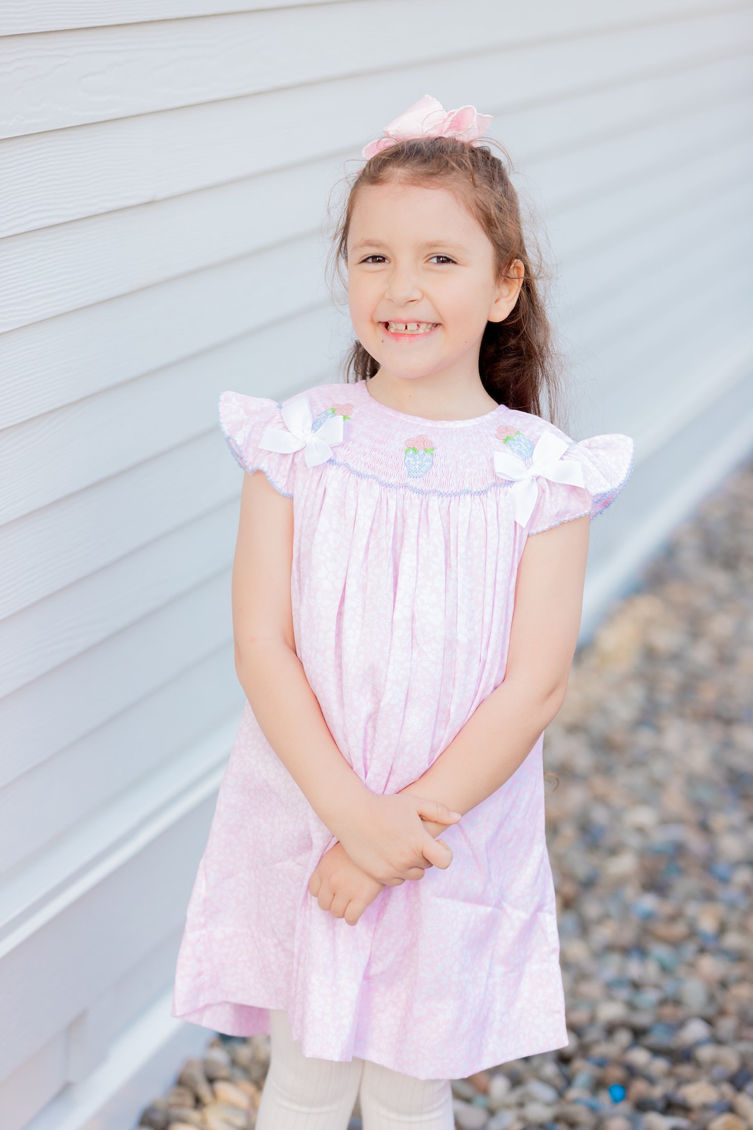 Girls Ginger Jar Smocked Dress, Ginger Jar Embroidery Dress, Hand ...