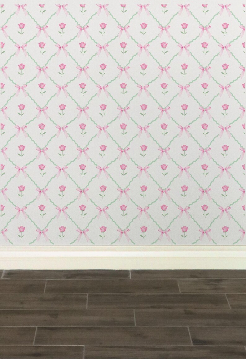 Preppy Peel and Stick Wallpaper, Tulip Wallpaper, Peel and Stick ...
