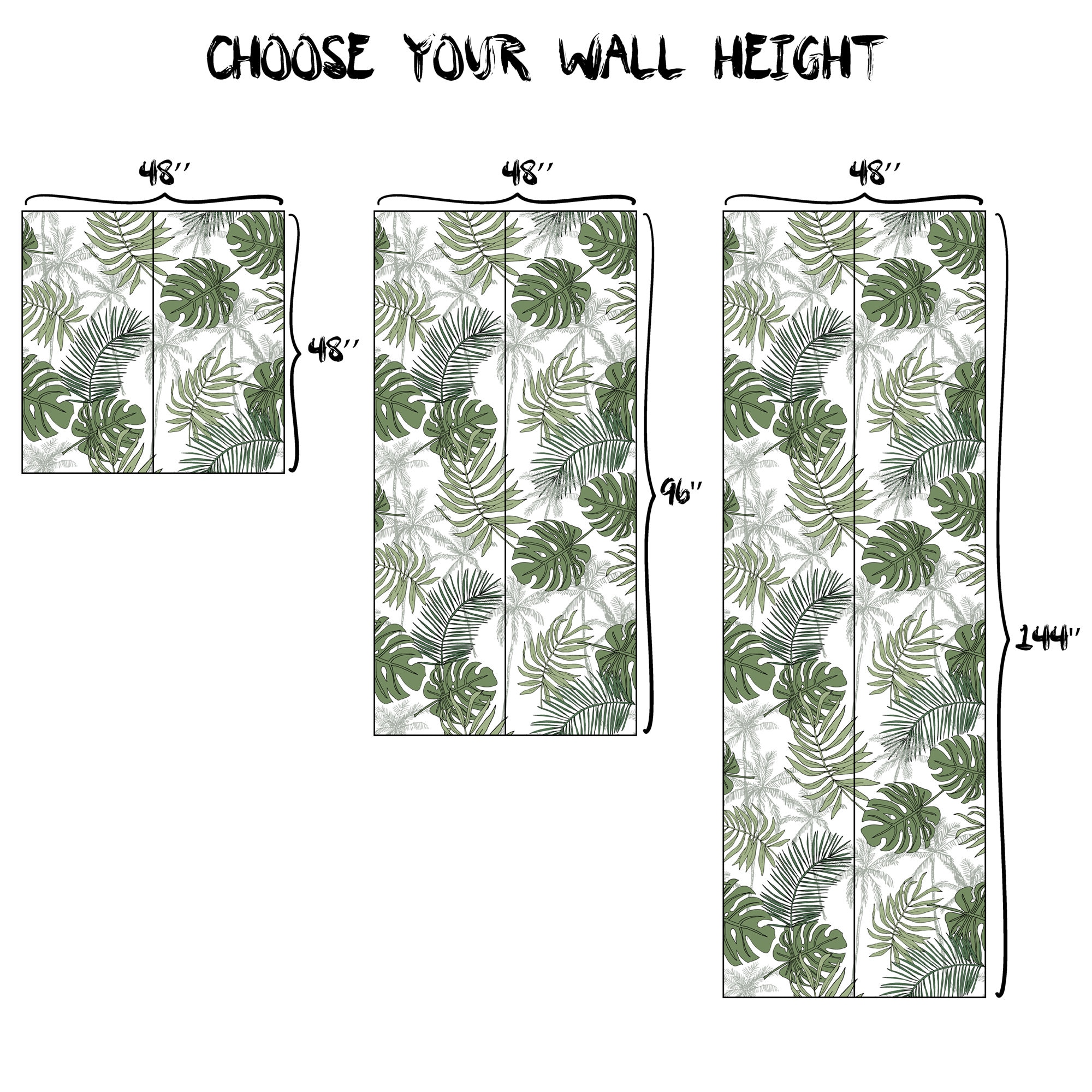 Palm Leaves Removable Wallpaper, Tropical Summer Self Adhesive Wall ...