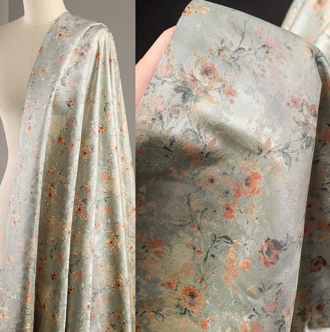 Jacquard Fabric, Floral Oil Painting Fabric, Subtle Pattern Texture ...