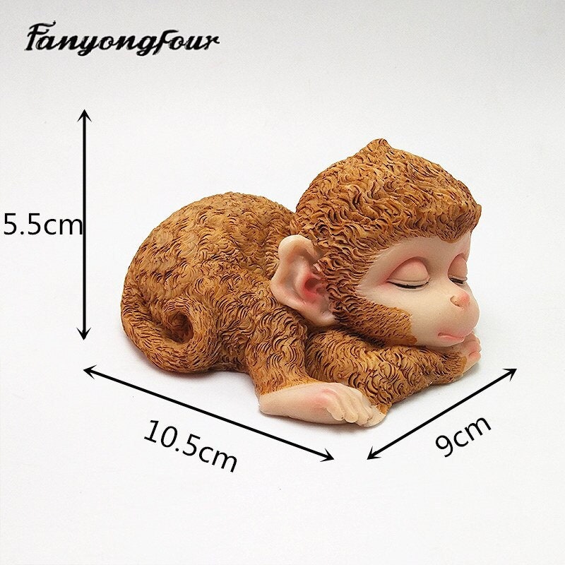 3D Cute Little Monkey Silicone Mold Fondant Cake Mold Resin - Etsy
