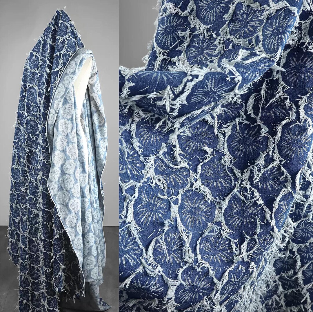Denim Fabric, Fringe Fabric, Blue Fabric, Washed Fabric, Clipped Dot ...