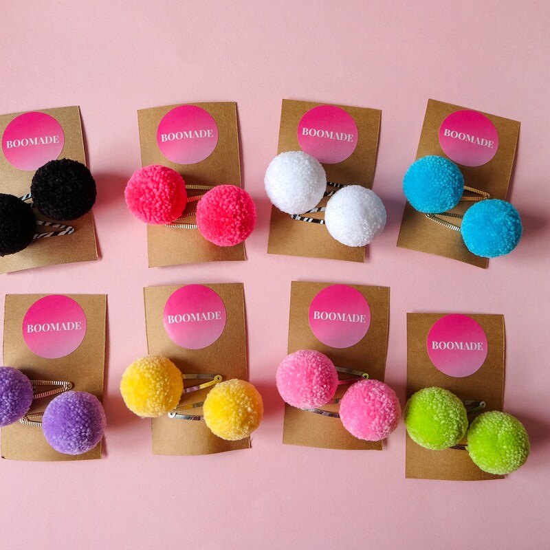 Pom Hair Clips - Etsy