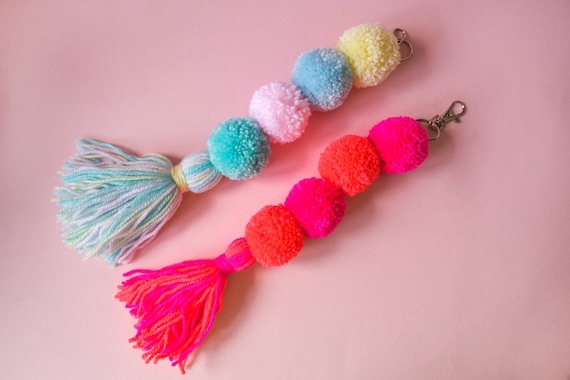 Pom Pom Quaste Schlüsselanhänger Taschen charm Pom Pom - Etsy