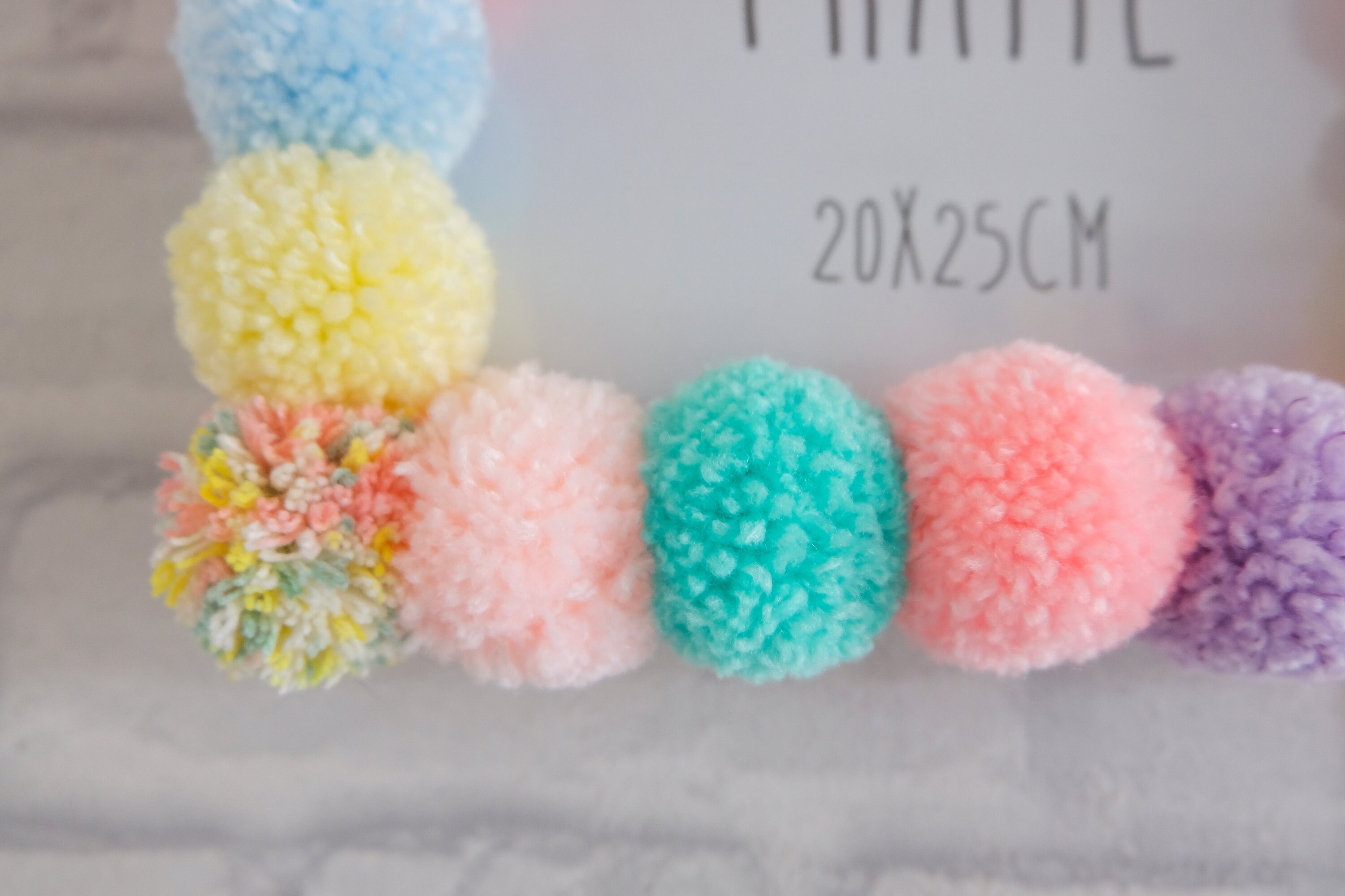 Pom Pom Ball Photo Frame Picture Frame Wool Home - Etsy UK