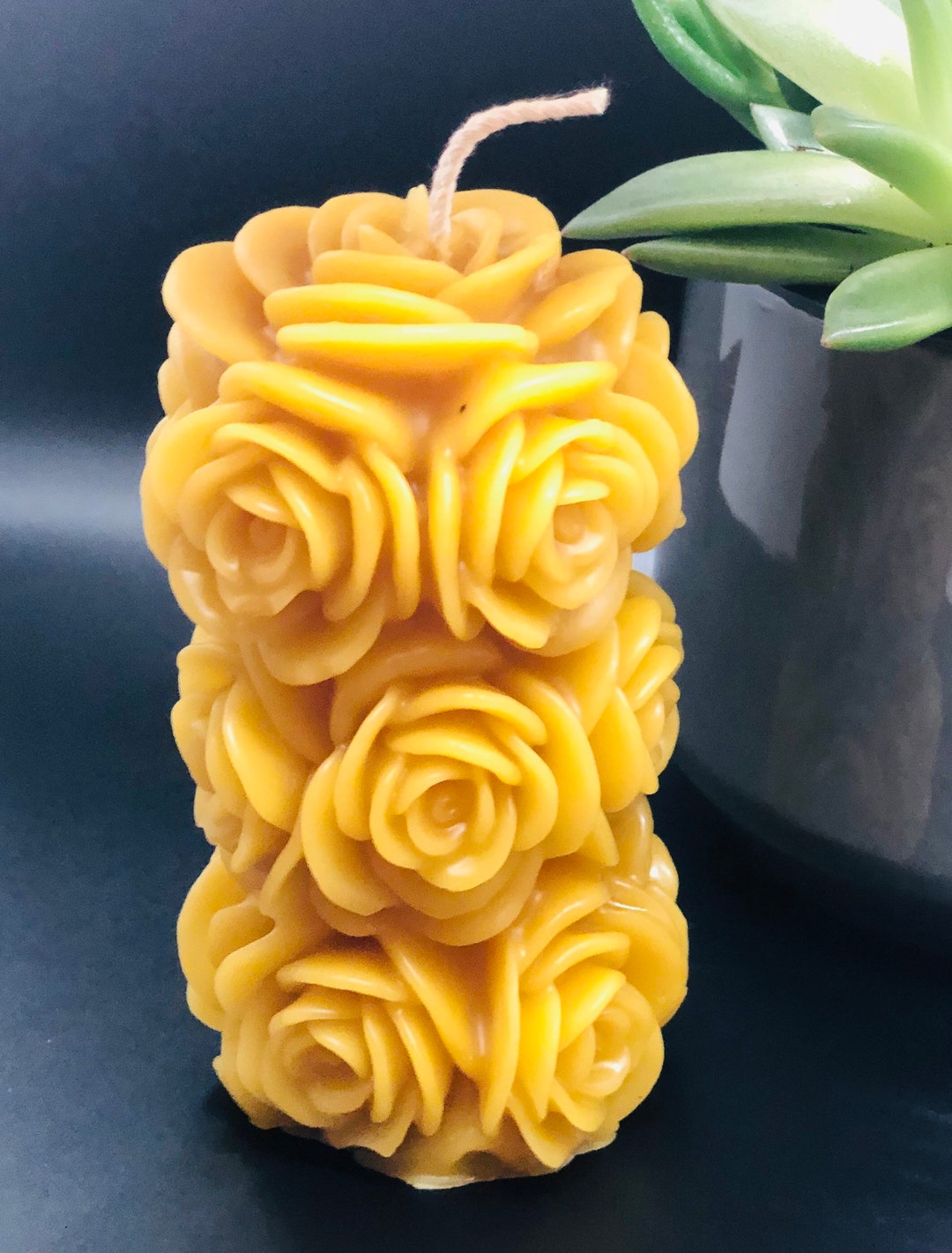 Fading Rose Candle Candle | Beeswax Candle | Rose Candle | Honey Candle ...