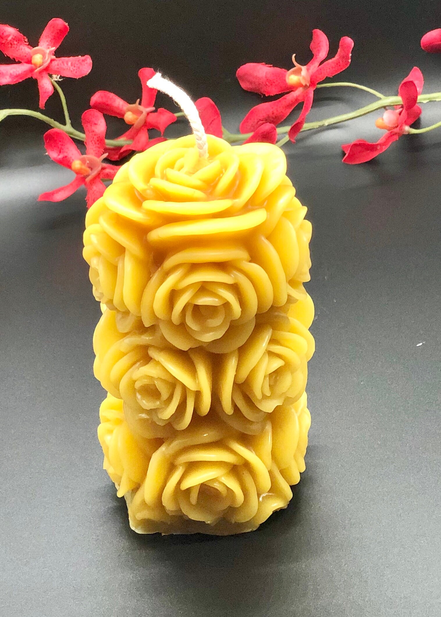 Fading Rose Candle Candle | Beeswax Candle | Rose Candle | Honey Candle ...