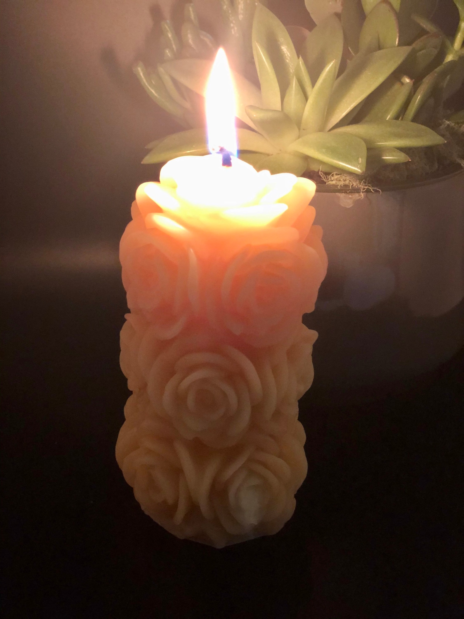 Fading Rose Candle Candle | Beeswax Candle | Rose Candle | Honey Candle ...