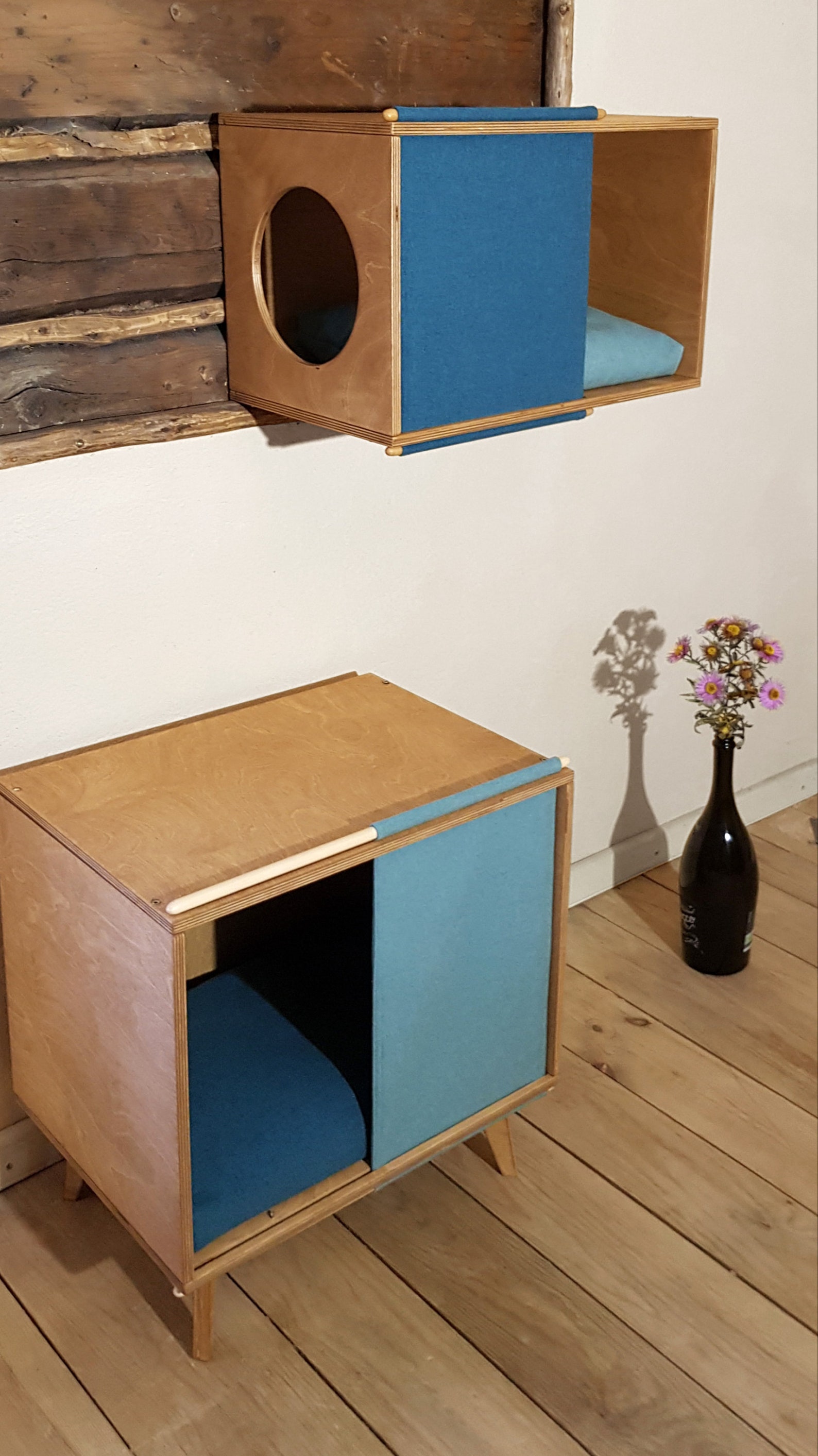 Wall Mounted Cat Perch With Steps and Cushion/ Cat Wall Bed/ - Etsy