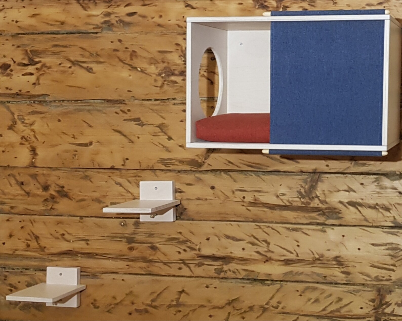 Wall Mounted Cat Perch With Steps and Cushion/ Cat Wall Bed/ | Etsy