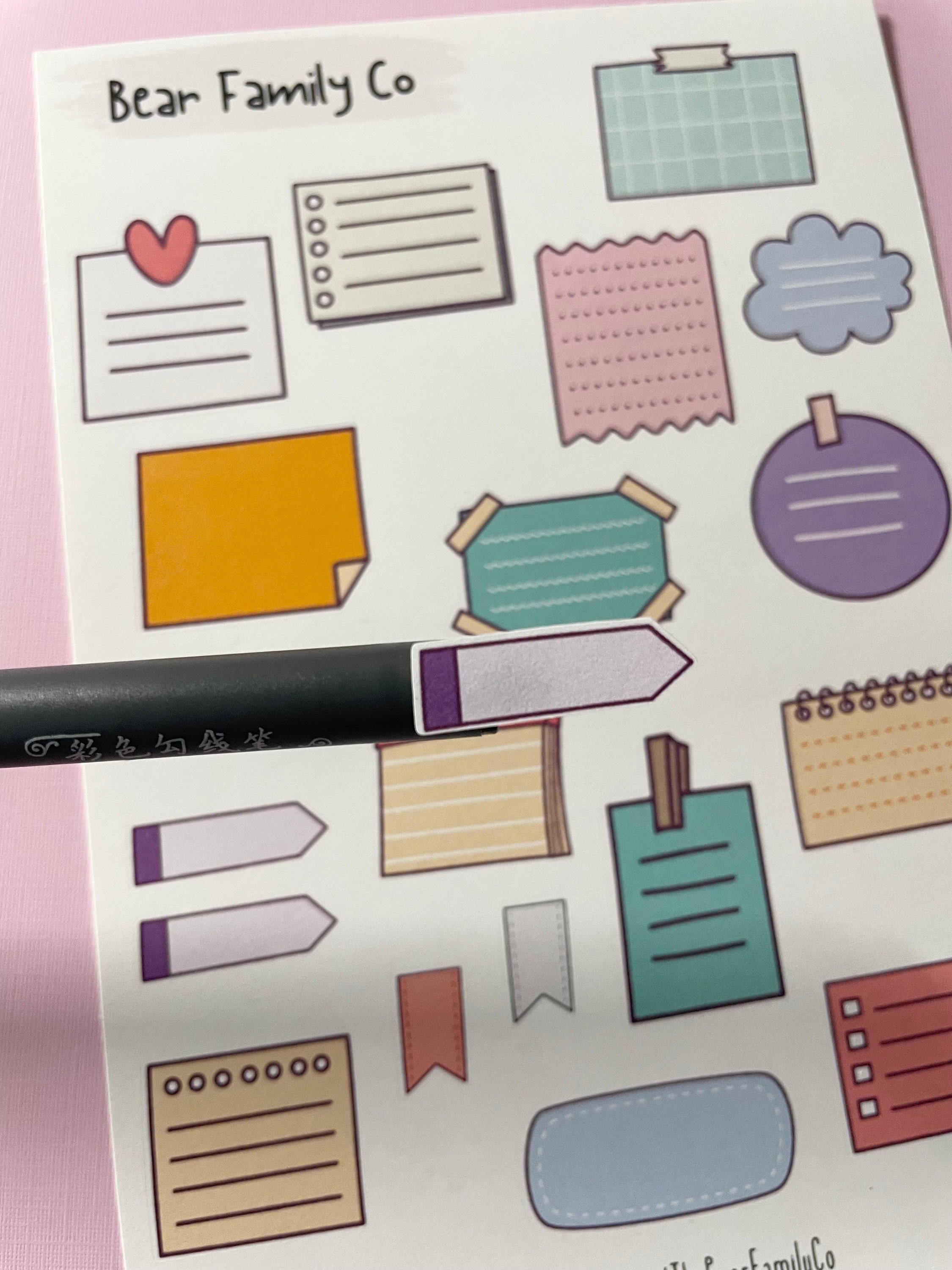 Sticky Note and Tabs Sticker Sheet Set of 19 Adorable Stickers for ...