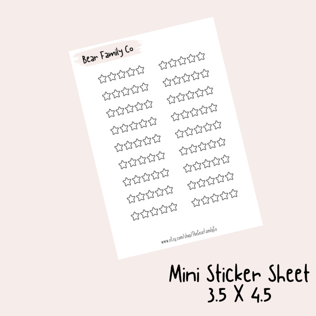 Mini 5 Star Sticker Sheet | Stellar Stickers for Rating Your Current ...
