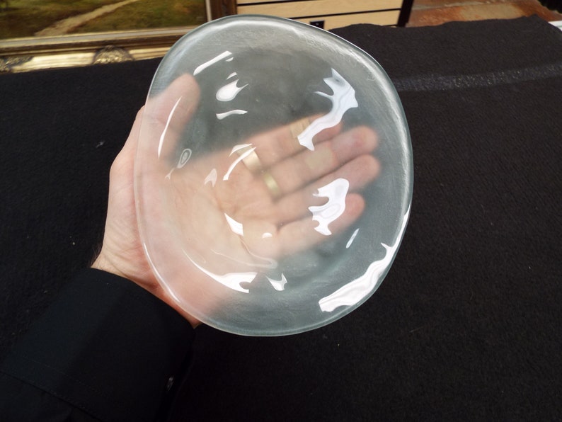 Frosted Art Glass Bowl Made By Annieglass Santa Cruz Etsy