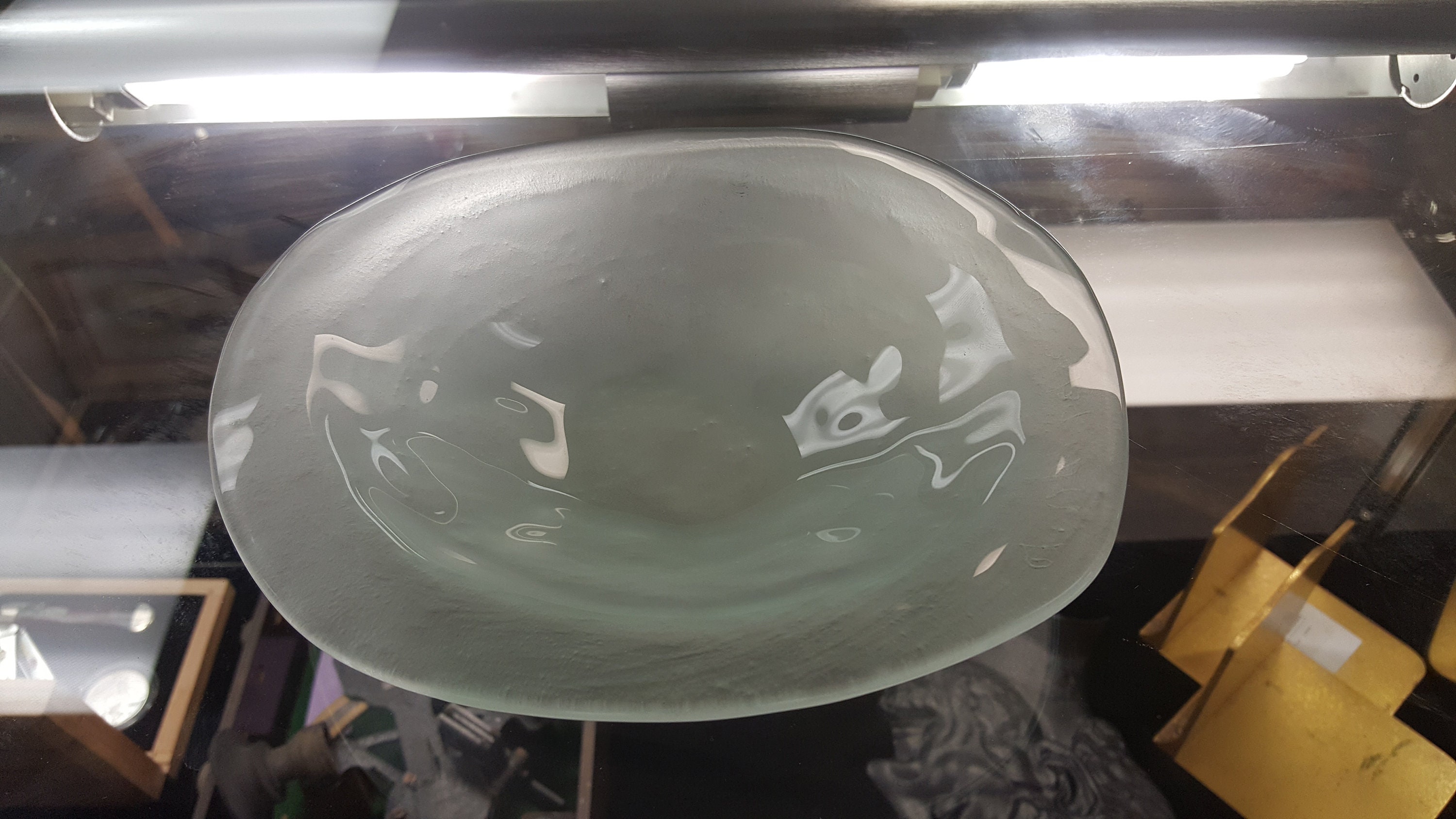 Frosted Art Glass Bowl Made By Annieglass Santa Cruz Etsy