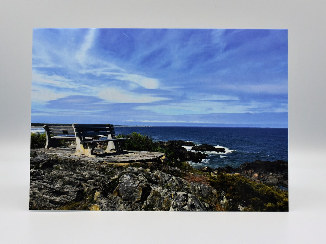 Ogunquit Marginal Way Benches on Hill 5x7 Greeting Card - Etsy