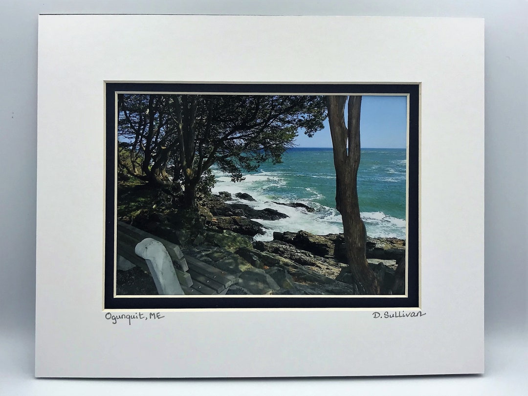 Ogunquit Marginal Way "bench #35" Double Matted Print - Etsy