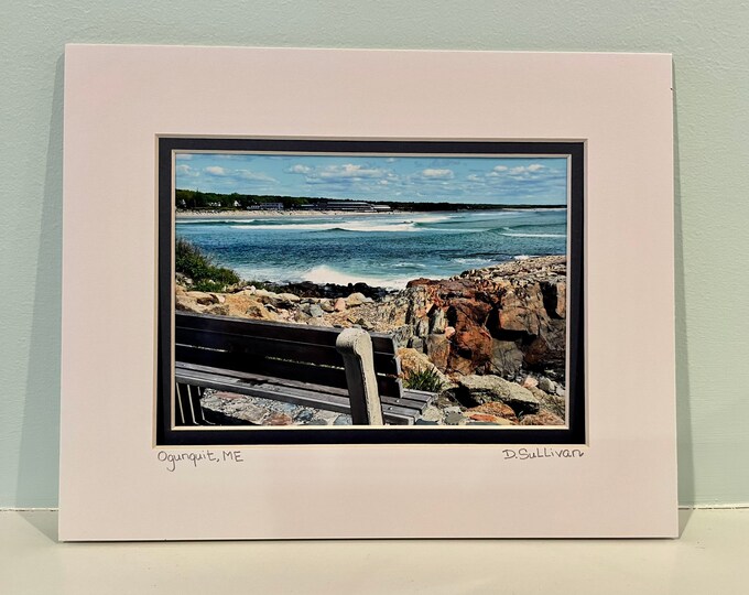 Marginal Way Bench Beach View Ogunquit Maine Double Matted Print - Etsy