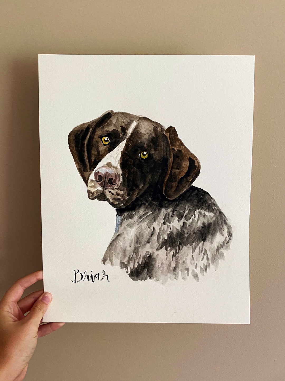 Single Pet Portrait From Custom Photo, Watercolor Painting - Etsy