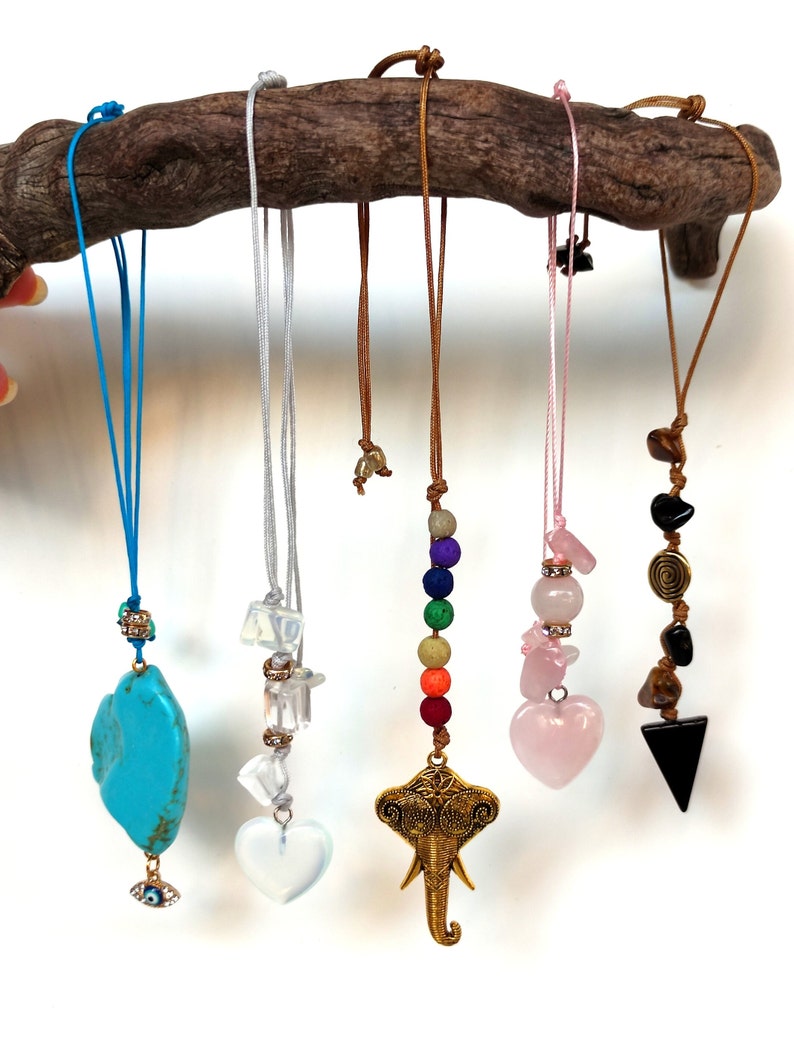 Turquoise Crystal Car Charm, Rear View Mirror Charm, Car Accessories ...