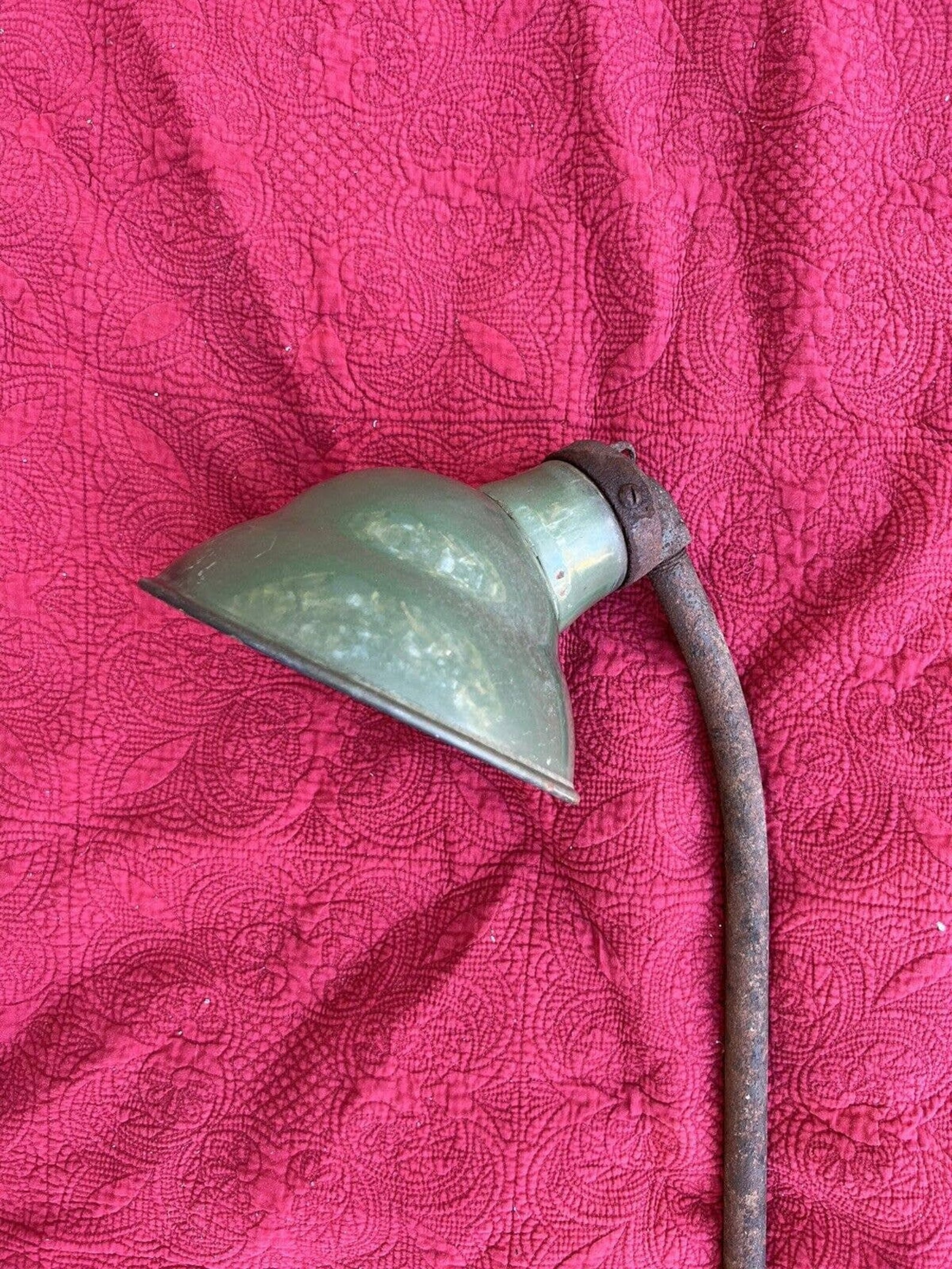 Vintage Gas Station Gas Pump Light Fixture Pole Angled Green Porcelain ...