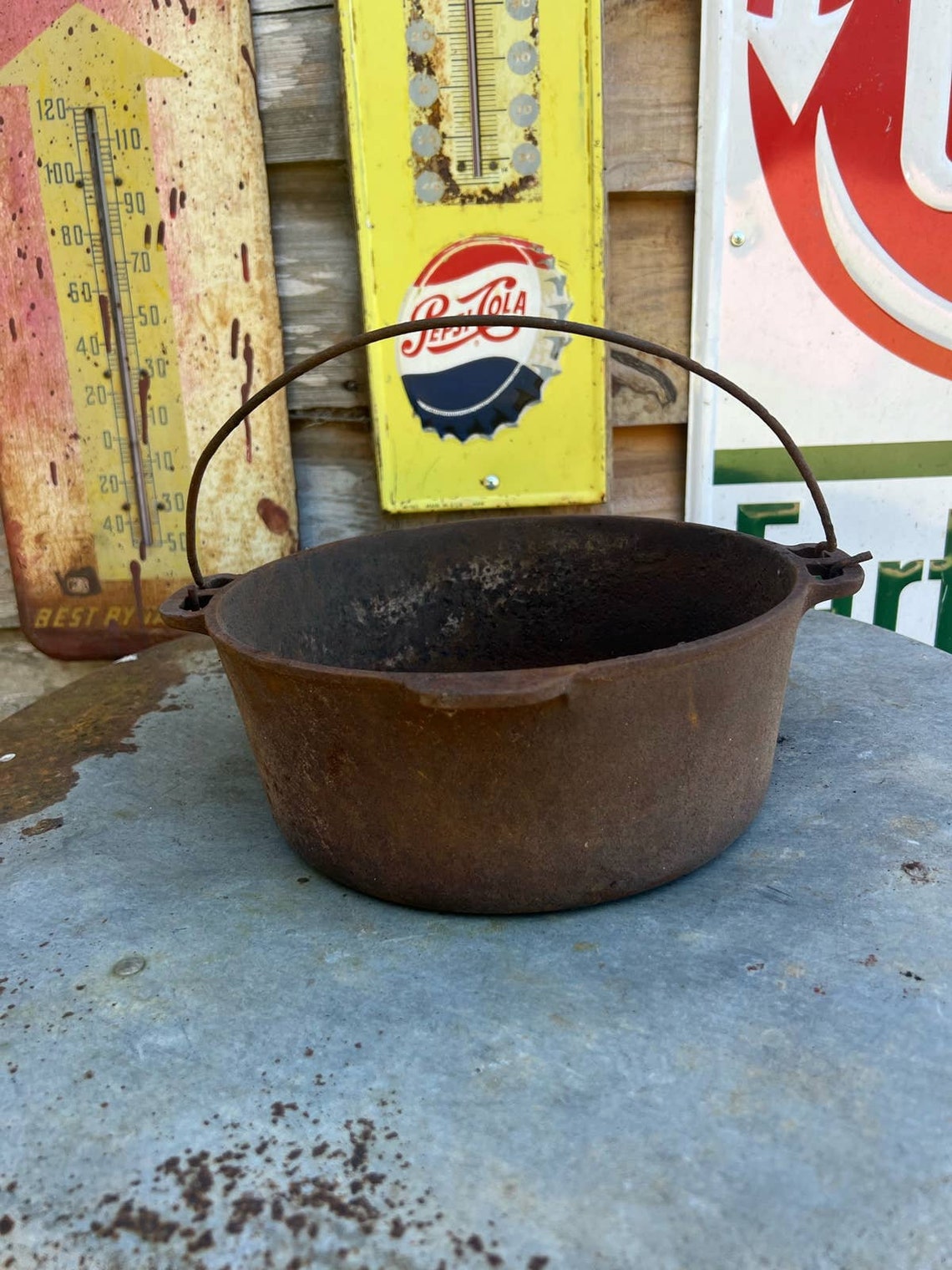 Vintage Wagner Ware Cast Iron Dutch Oven Pot 10.5 Patina Unseasoned - Etsy