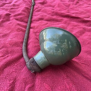 Vintage Gas Station Gas Pump Light Fixture Pole Angled Green Porcelain ...