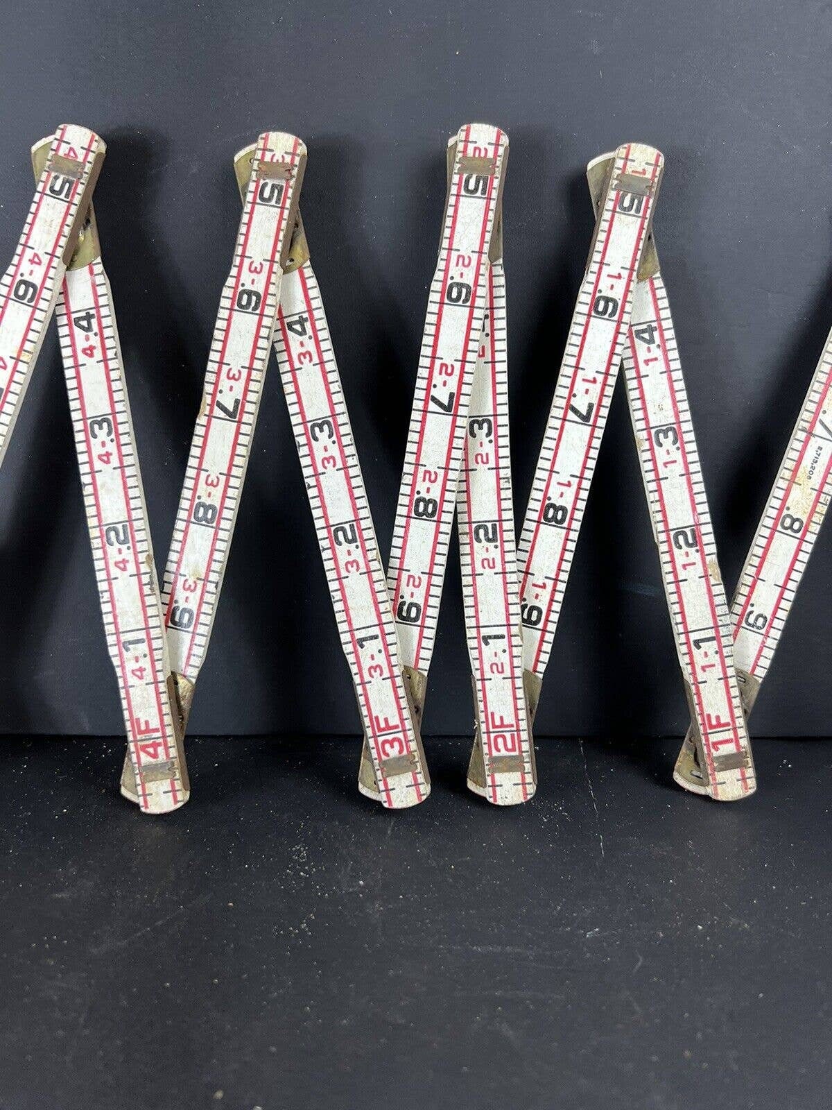 Vintage Lufkin Folding Ruler Measuring System Red End Engineers ...