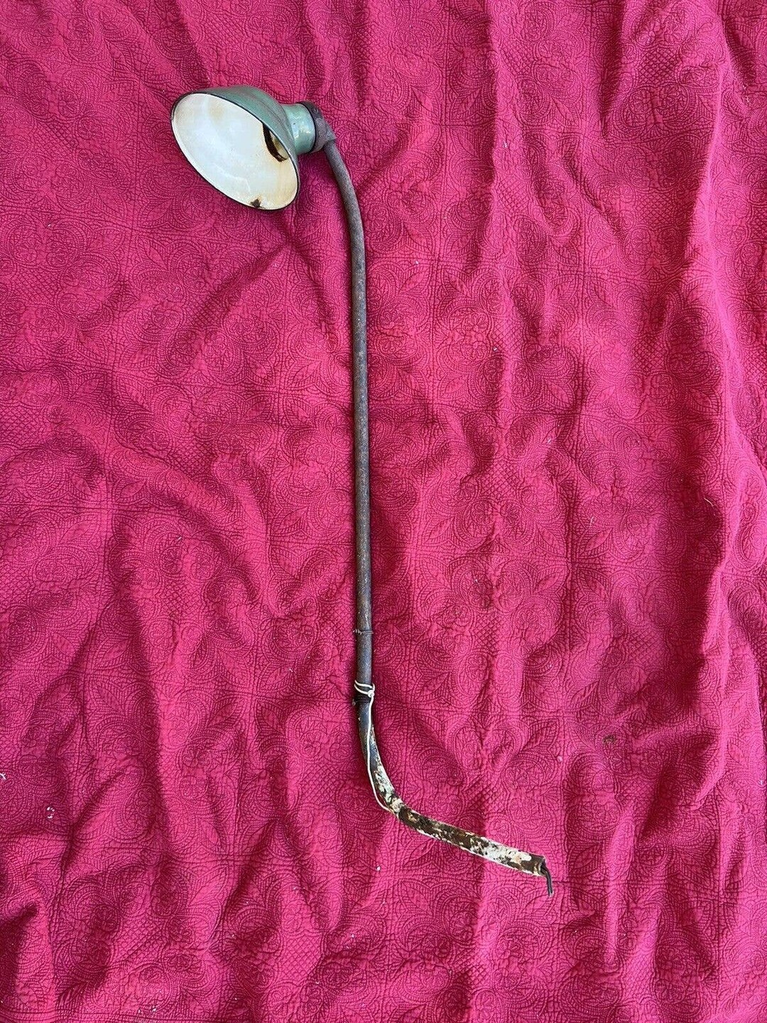 Vintage Gas Station Gas Pump Light Fixture Pole Angled Green Porcelain ...