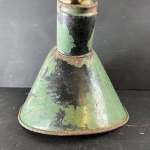 Vintage Gas Pump Station Light Lamp Shade Porcelain Enamel Green Black ...