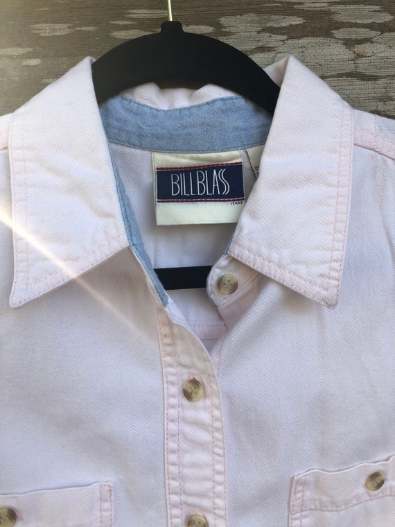 1990’s Vintage Bliss Blass Light Pink Button-Up Blous… - Gem