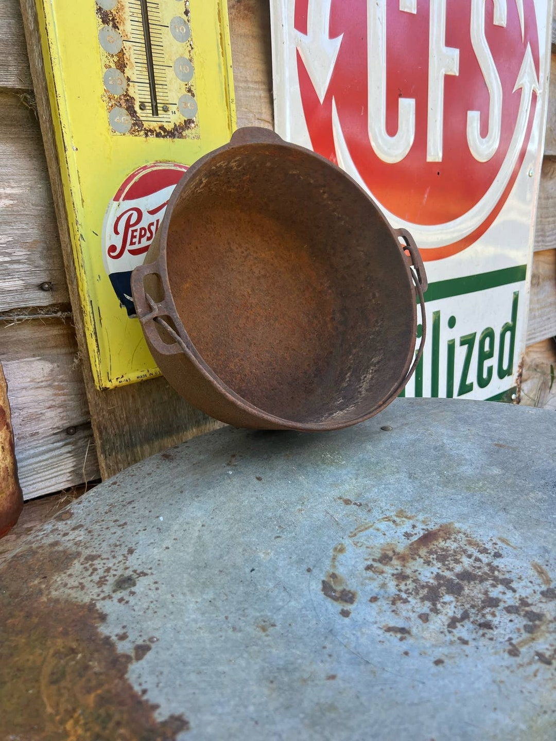 Vintage Wagner Ware Cast Iron Dutch Oven Pot 10.5” Patina Unseasoned - Etsy