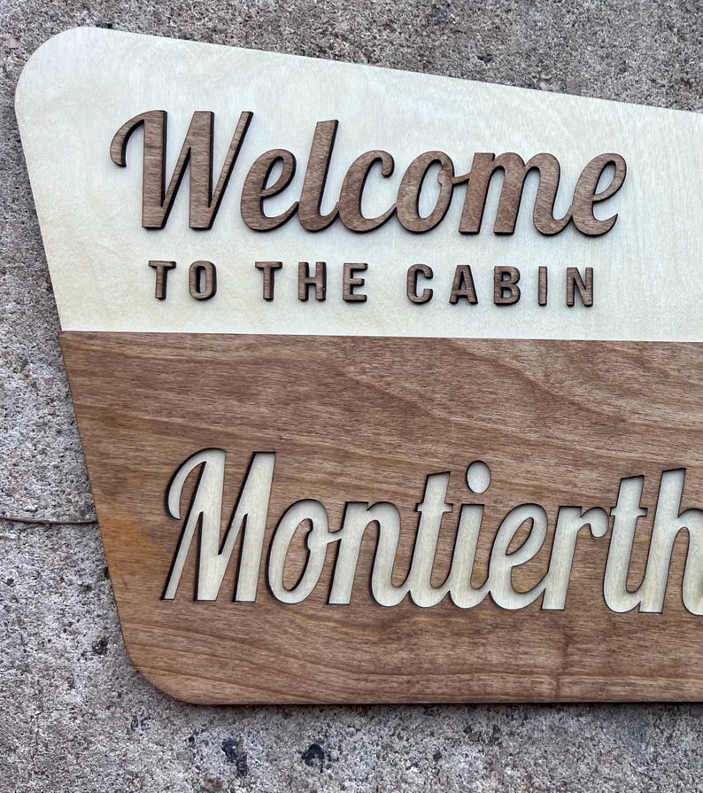 Rustic Cabin Address Sign, Personalized Outdoor Home Name Sign, Custom ...